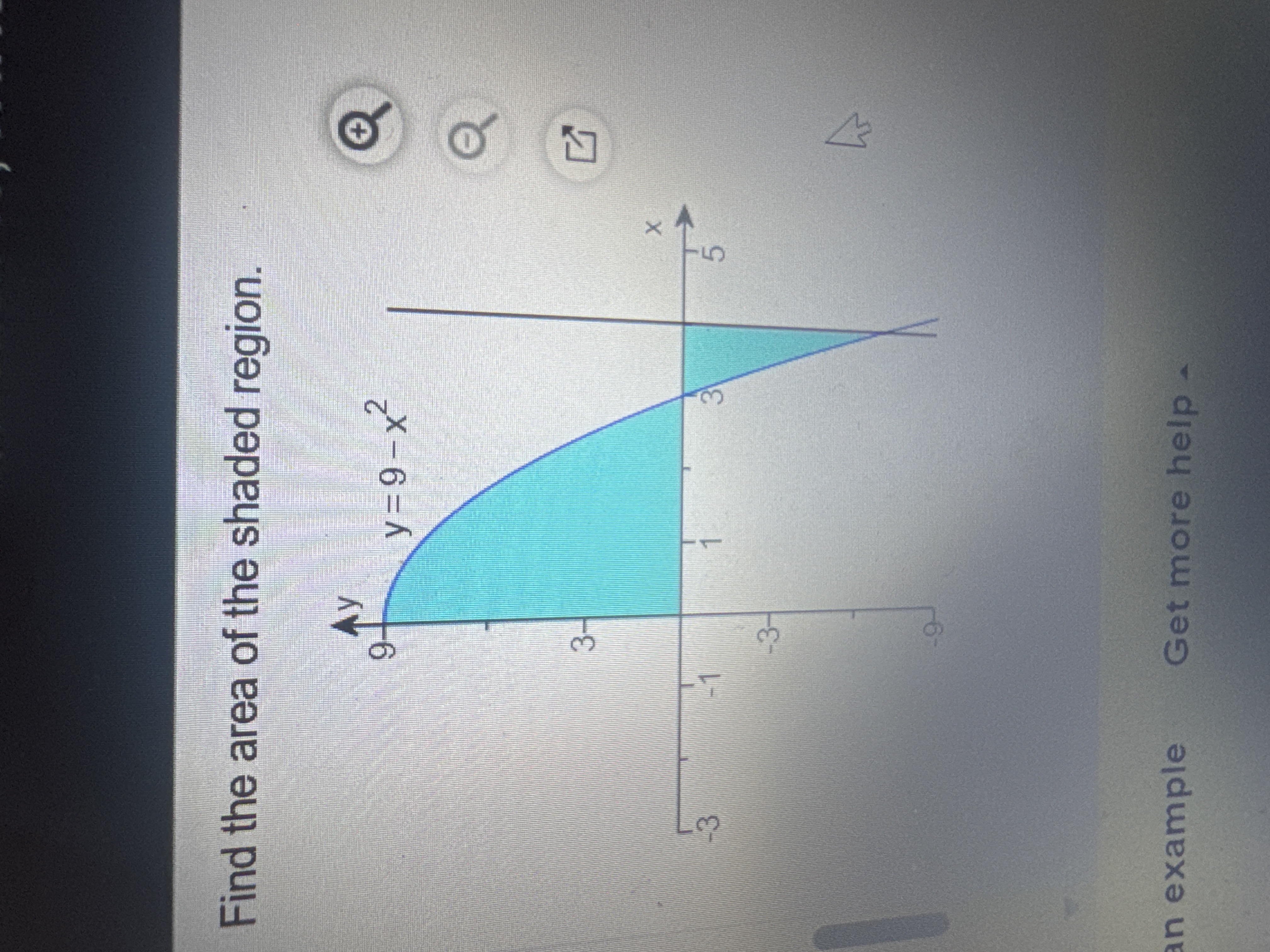 Solved Find the area of ﻿the shaded region.example y=9-x2Get | Chegg.com