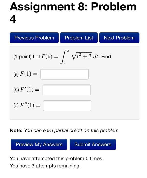 Solved Assignment 8: Problem Previous Problem Problem List | Chegg.com