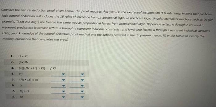 Solved 4. Existential Instantiation (EL) Existential | Chegg.com