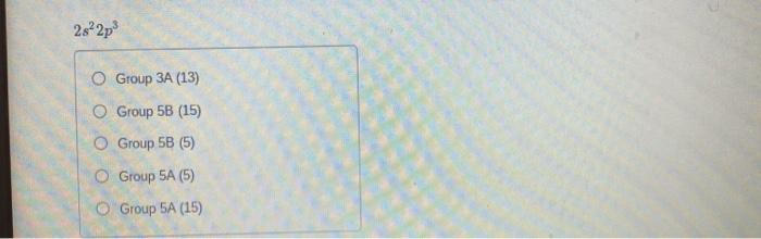 Solved Identify the group number using A/B and 1 to 18 | Chegg.com
