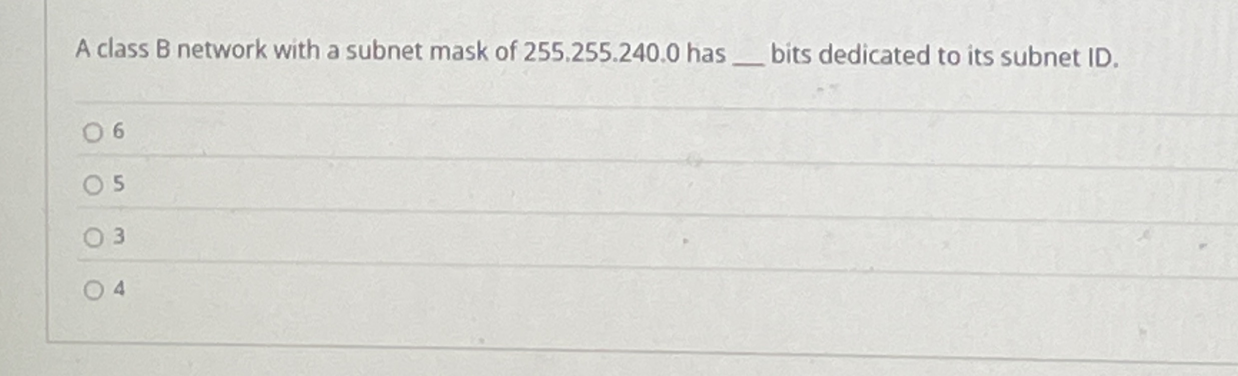 Solved A class B network with a subnet mask of 255.255.240.0 | Chegg.com