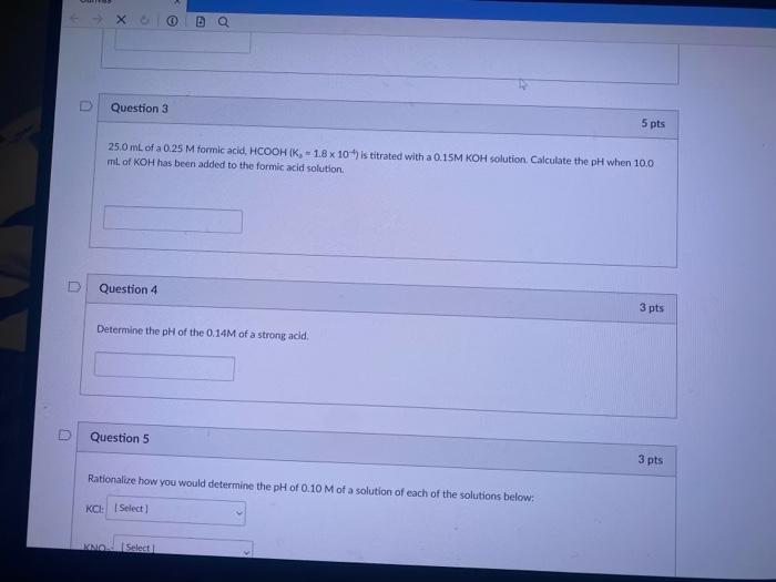 Solved 25.0 mL of a 0.25M formic acid, HCOOH(Ky=1.8×10−4) is | Chegg.com