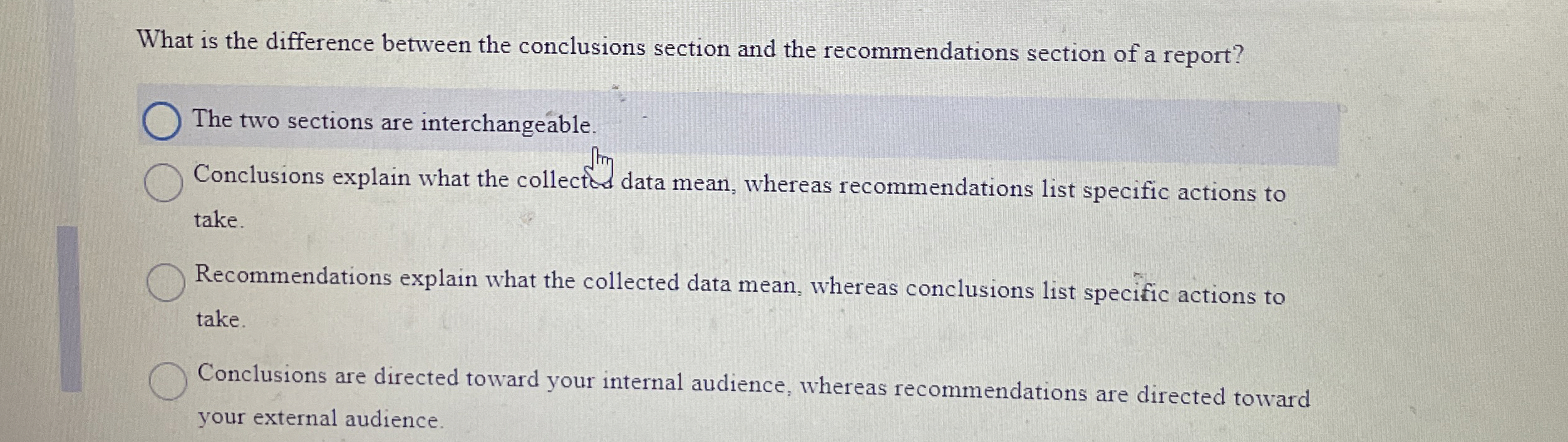 Solved What is the difference between the conclusions | Chegg.com