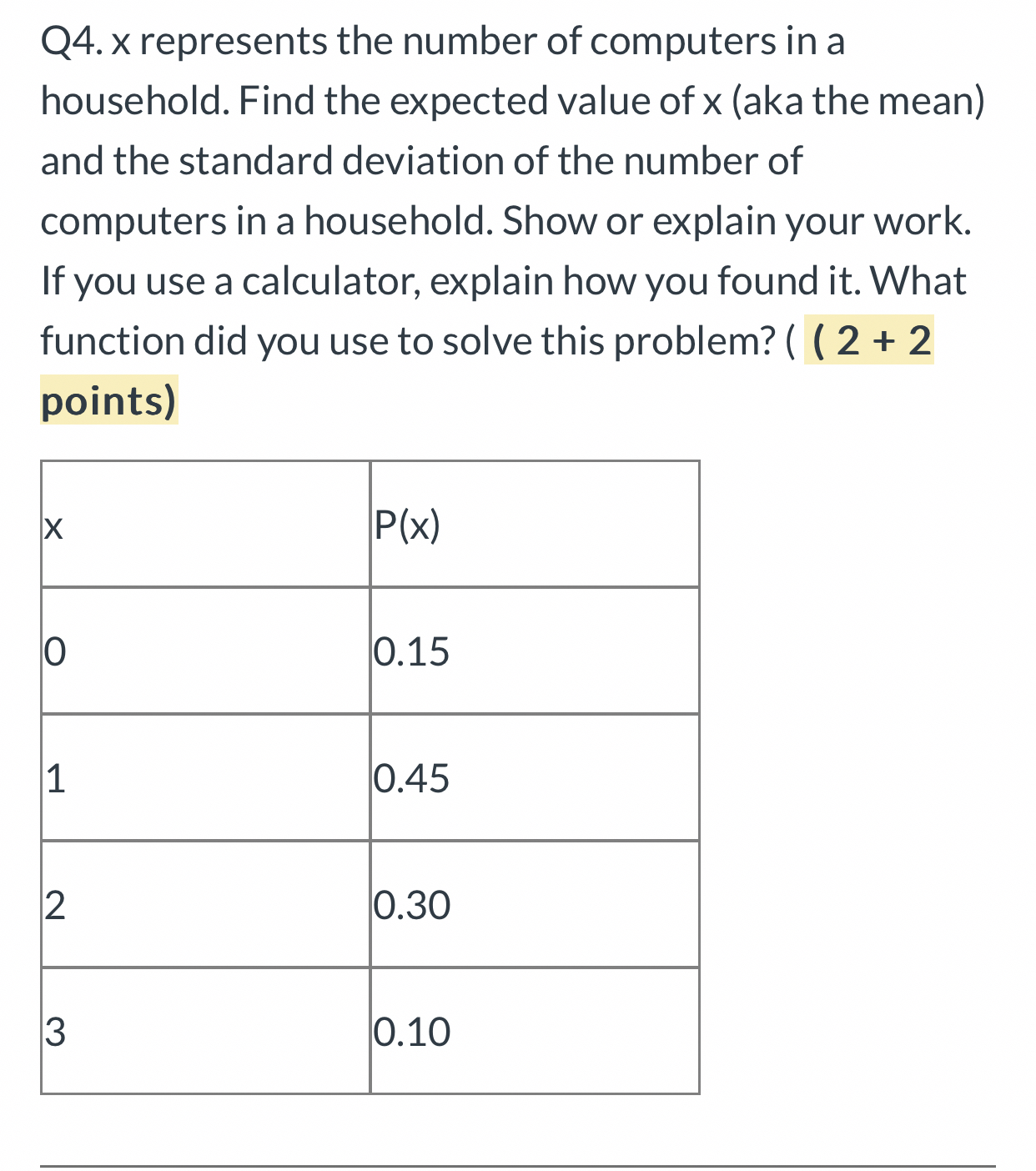Solved Q4.x ﻿represents the number of computers in a | Chegg.com