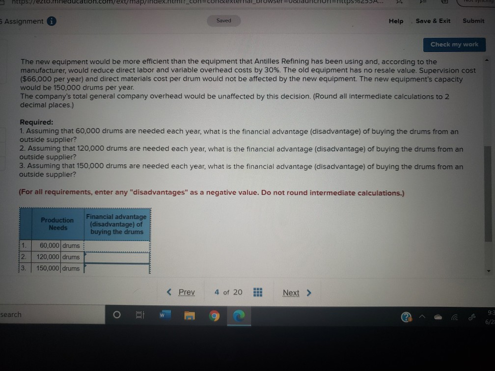 Solved signment Saved Help Save & Exit Submit Check my work | Chegg.com