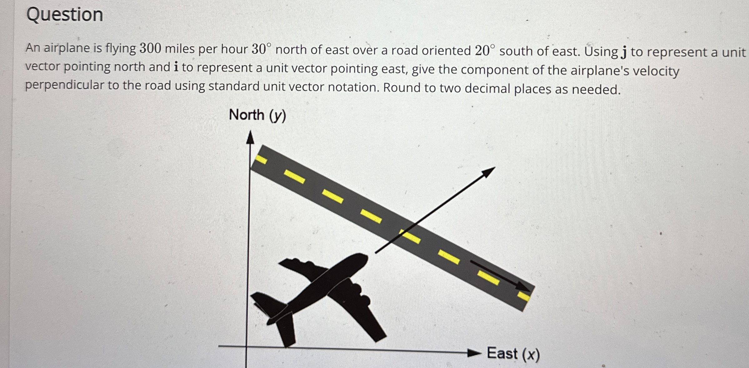 Solved QuestionAn airplane is flying 300 ﻿miles per hour 30° | Chegg.com