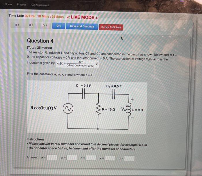 Solved Total 25 Marks The Resistor R Inductor L And