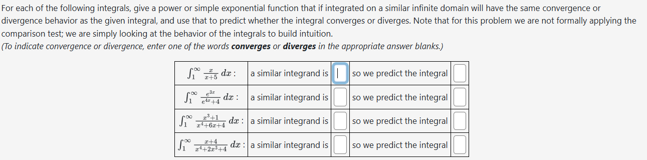 Solved For each of the following integrals, give a power or | Chegg.com