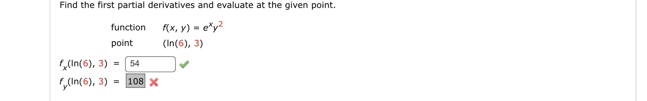Solved Find the first partial derivatives and evaluate at | Chegg.com