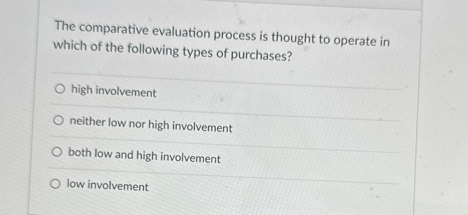 Solved The comparative evaluation process is thought to | Chegg.com