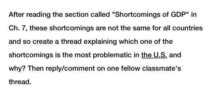Solved After reading the section called "Shortcomings of | Chegg.com