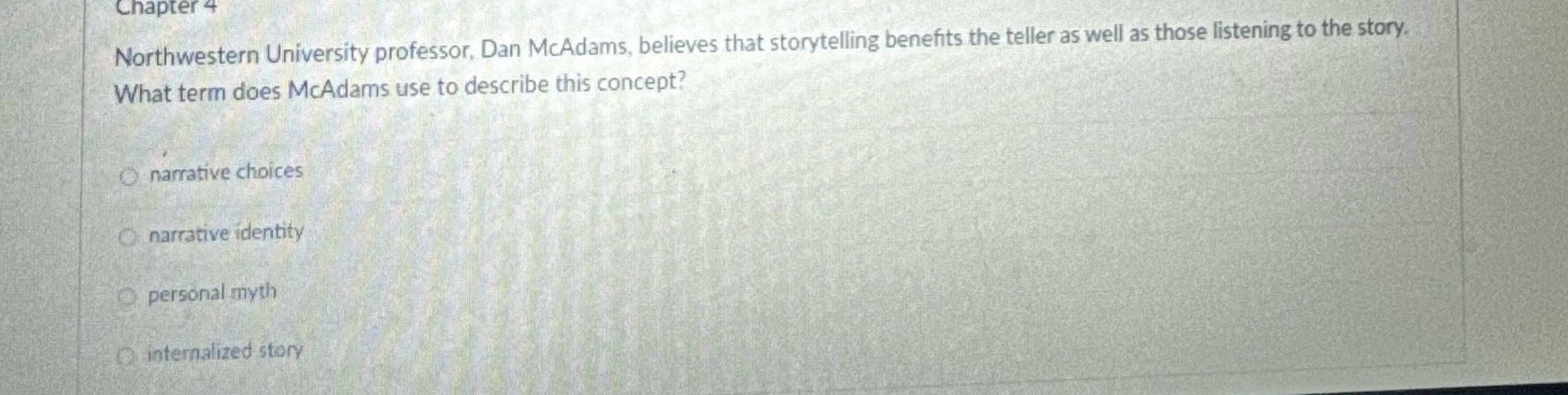Solved Northwestern University professor, Dan McAdams, | Chegg.com