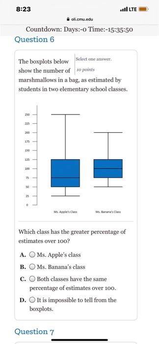 Solved 8:23 ul LTE oli.cmu.edu Countdown: Days:-o | Chegg.com