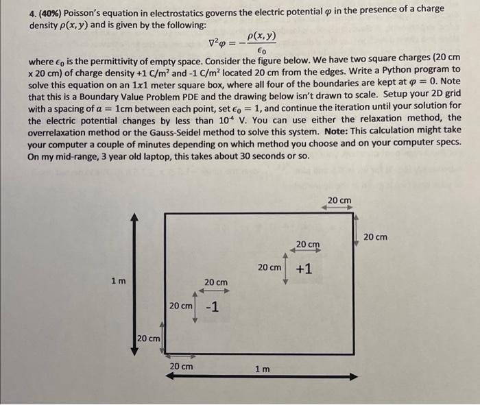 Solved fo 4. (40%) Poisson's equation in electrostatics | Chegg.com
