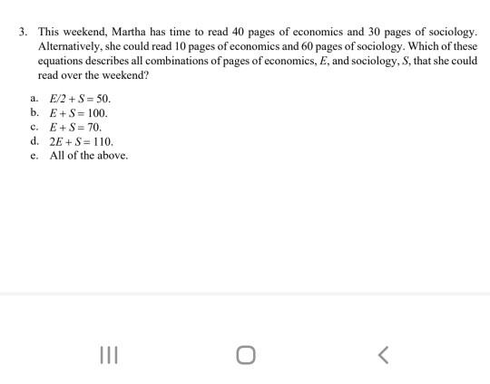Solved 3. This weekend, Martha has time to read 40 pages of | Chegg.com