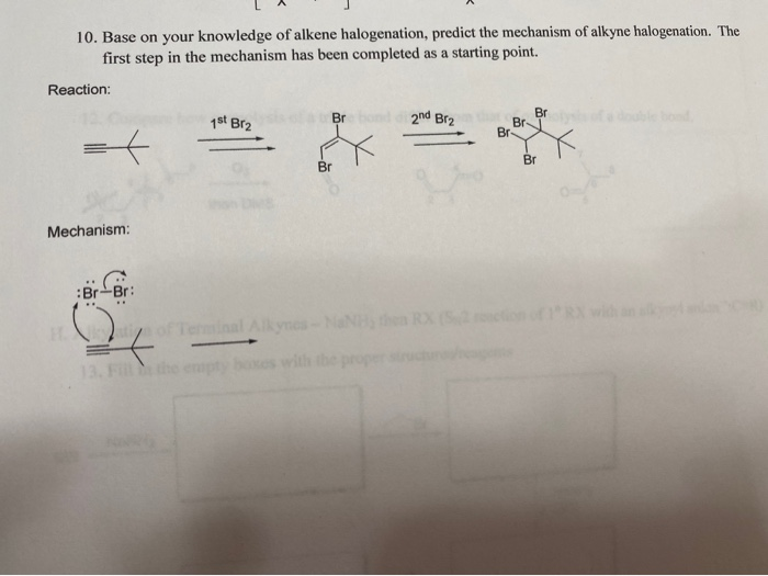 Solved 10. Base on your knowledge of alkene halogenation, | Chegg.com