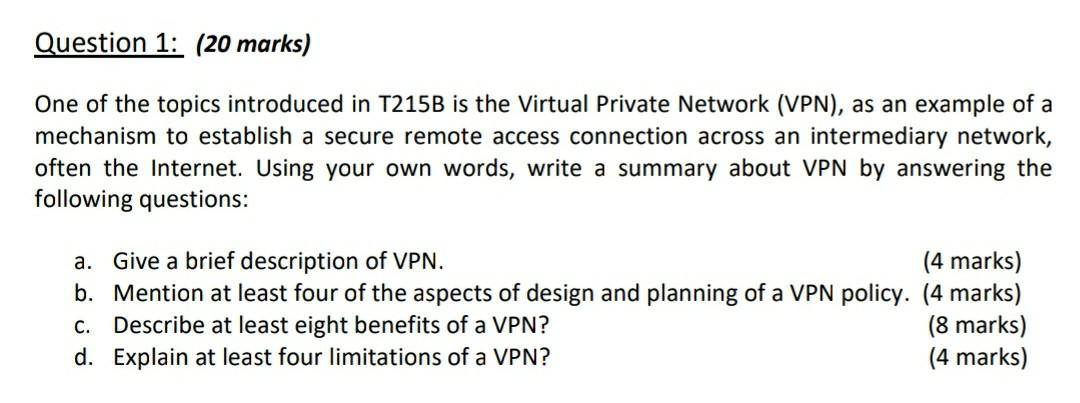 Solved Question 1: (20 marks) One of the topics introduced | Chegg.com