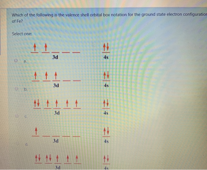 Solved Which of the following is the valence shell orbital | Chegg.com