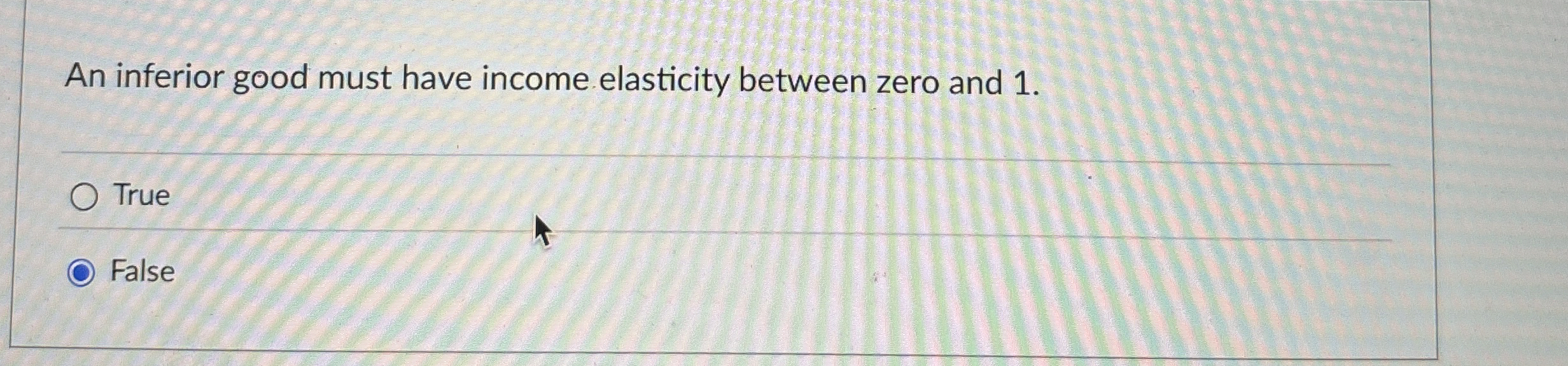 Solved An inferior good must have income elasticity between | Chegg.com