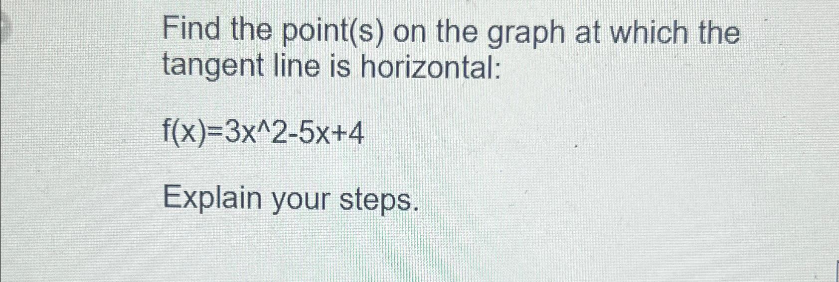 Solved Find the point(s) ﻿on the graph at which the tangent | Chegg.com