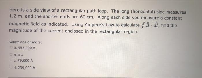 Solved 21 ЗТ 6T 1T Here is a side view of a rectangular path | Chegg.com