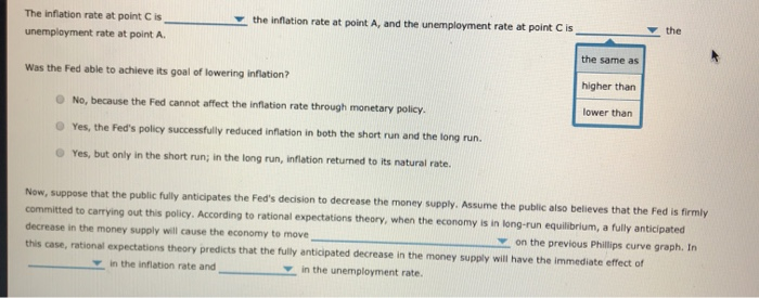Solved 6. Expectations and the Phillips curve The following | Chegg.com
