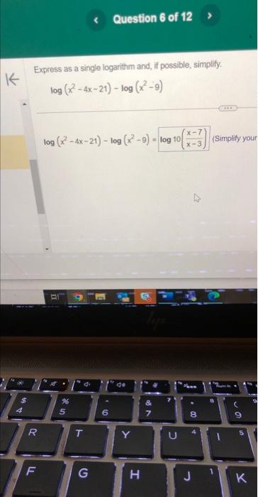 Solved Solve for x log4(x+1)−log4x=3 Select the correct | Chegg.com