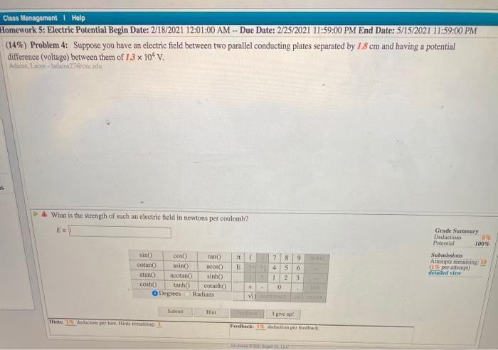 Solved Class Management | Help Homework 5: Electric | Chegg.com