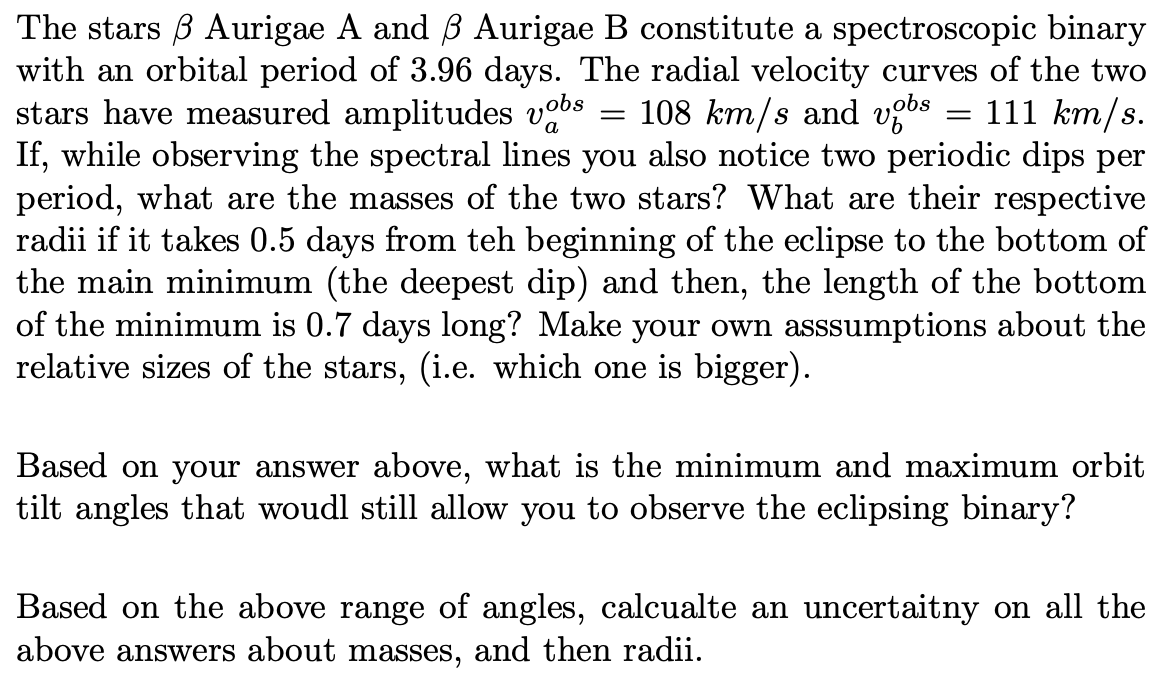 Solved A visual binary has a parallax of 0.4arcsec, ﻿a | Chegg.com