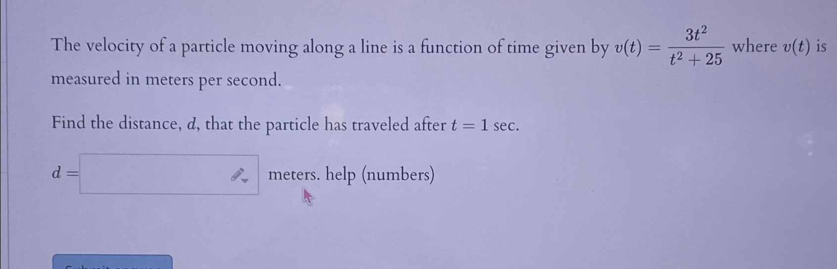 Solved The velocity of a particle moving along a line is a | Chegg.com