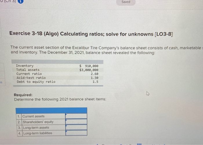 Solved UC 3) 1 Saved Exercise 3-18 (Algo) Calculating | Chegg.com Solved UC 3) 1 Saved Exercise 3-18 (Algo) Calculating | Chegg.com