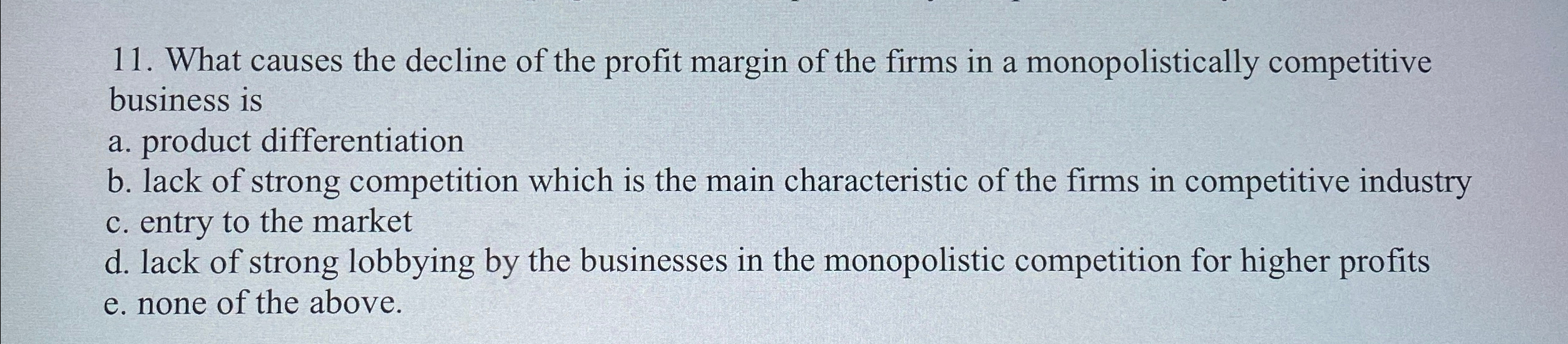 Solved What causes the decline of the profit margin of the | Chegg.com