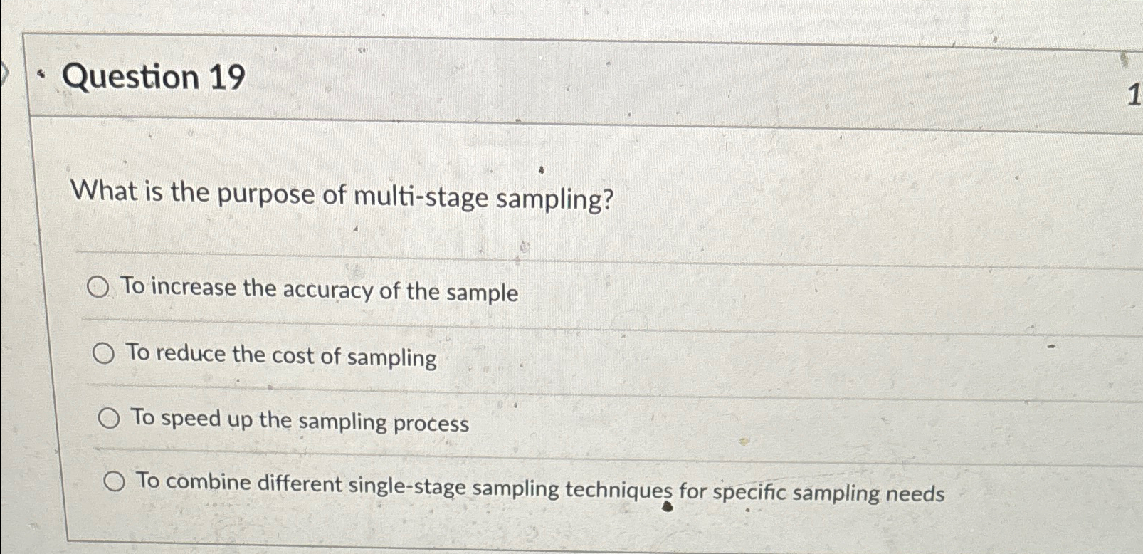 Solved Question 19What is the purpose of multi-stage | Chegg.com