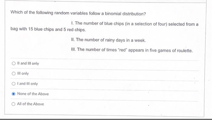 Solved Which of the following random variables follow a | Chegg.com