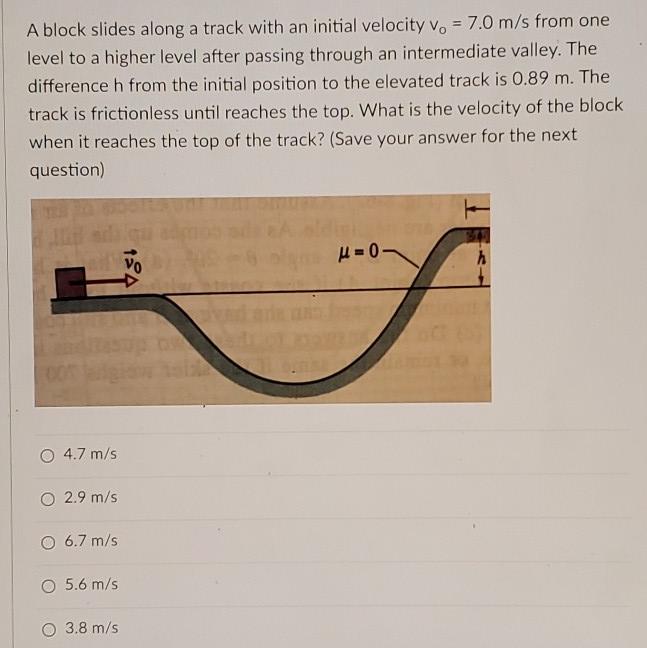 Solved A stationary block is released on a frictionless ramp | Chegg.com