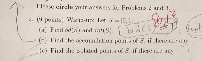 Solved Please circle your answers for Problems 2 and 3. 2. | Chegg.com