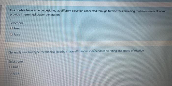Solved In a double basin scheme designed at different | Chegg.com