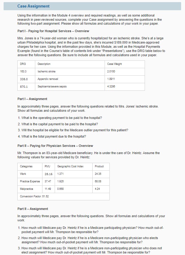 Solved Case AssignmentUsing the information in the Module 4 | Chegg.com