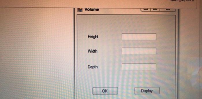 Solved Create following GUI to calculate the volume of a box | Chegg.com