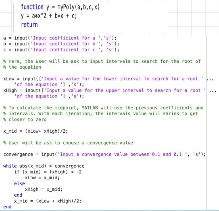 Solved **MATLAB code** I'm trying to crete a code that | Chegg.com