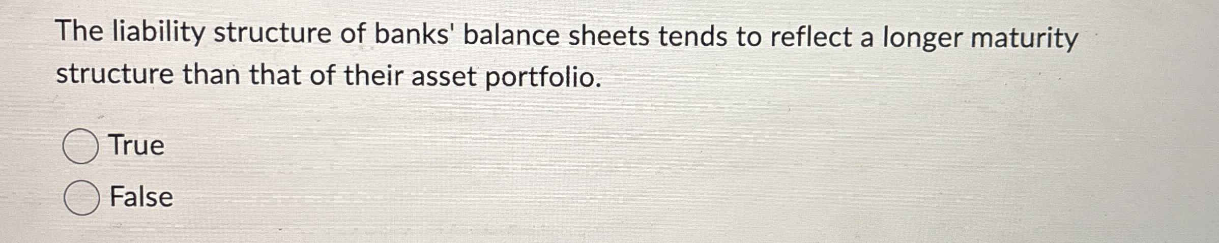 Solved The liability structure of banks' balance sheets | Chegg.com