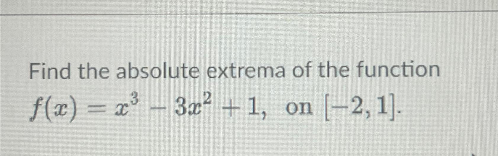 Solved Find the absolute extrema of the | Chegg.com