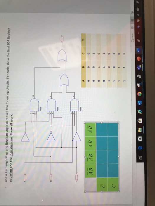 Solved Use a Karnaugh Map and Boolean Logic to reduce the | Chegg.com