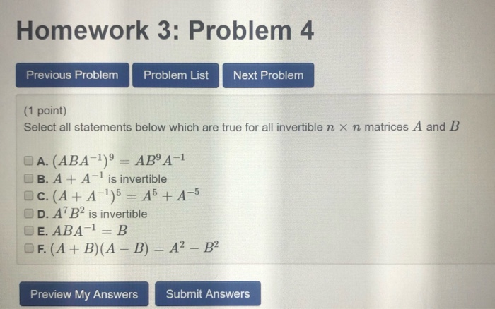 Solved Homework 3 Problem 3 Previous Problem Problem List 9668