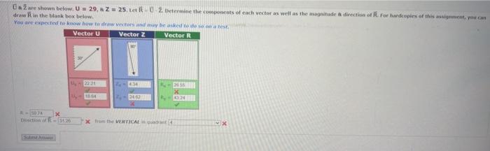 Solved U=2 are shows below, U=29, AZ=25. tet r=U−2. | Chegg.com