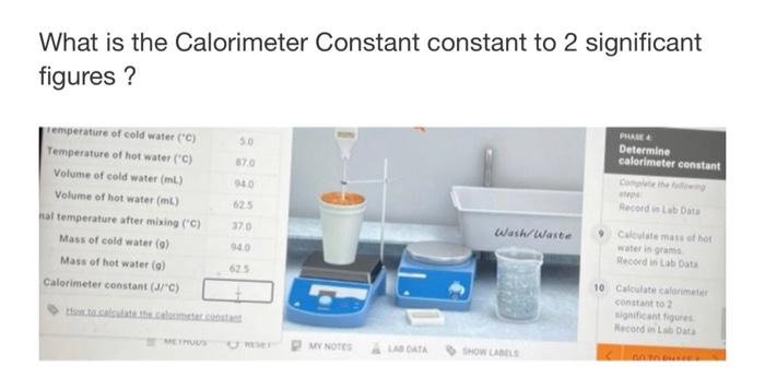 What is the Calorimeter Constant constant to 2 | Chegg.com