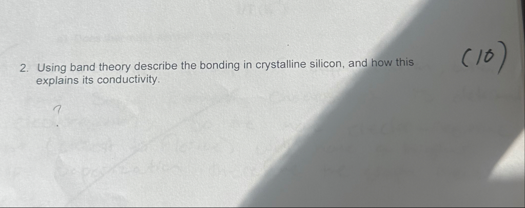 Solved Using band theory describe the bonding in crystalline | Chegg.com
