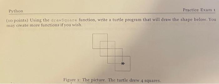 Solved (10 points) Using the drawSquare function, write a | Chegg.com