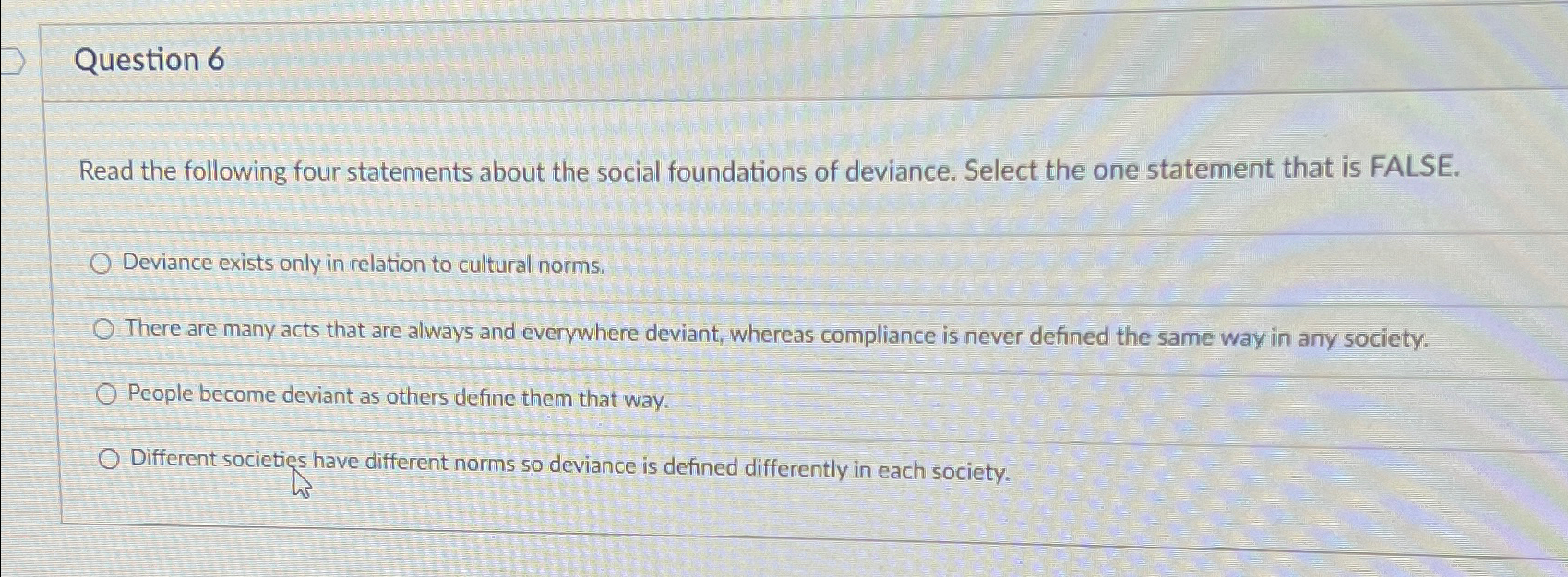 Solved Question 6Read the following four statements about | Chegg.com