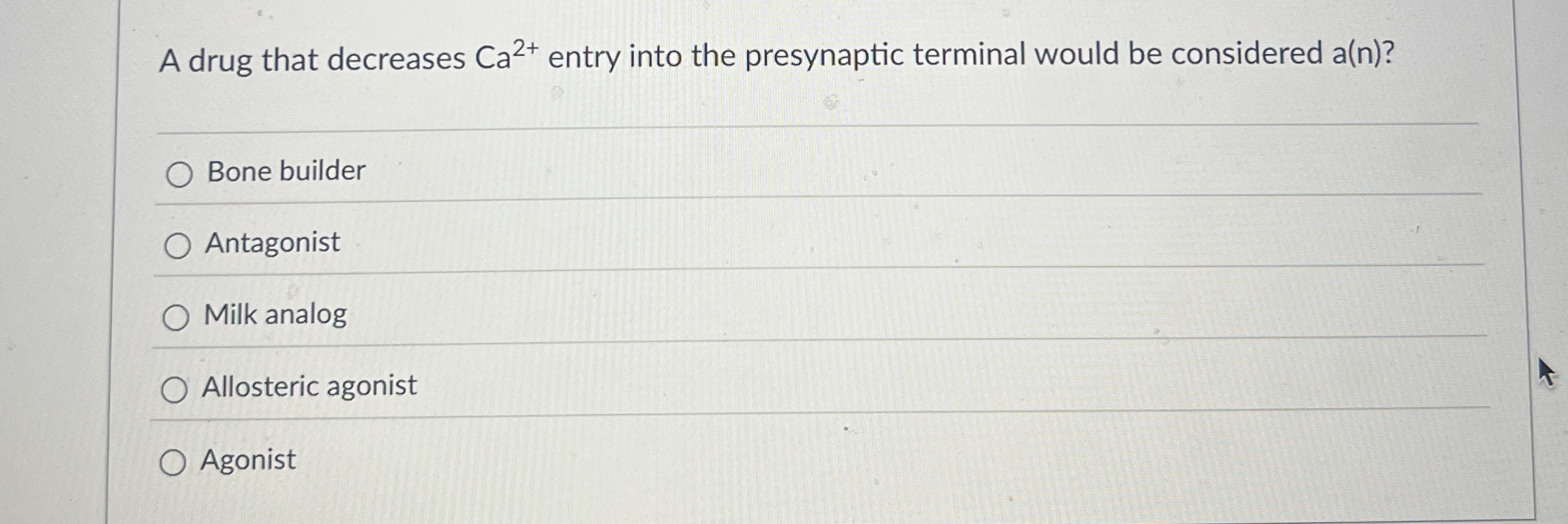 Solved A drug that decreases Ca2+ ﻿entry into the | Chegg.com